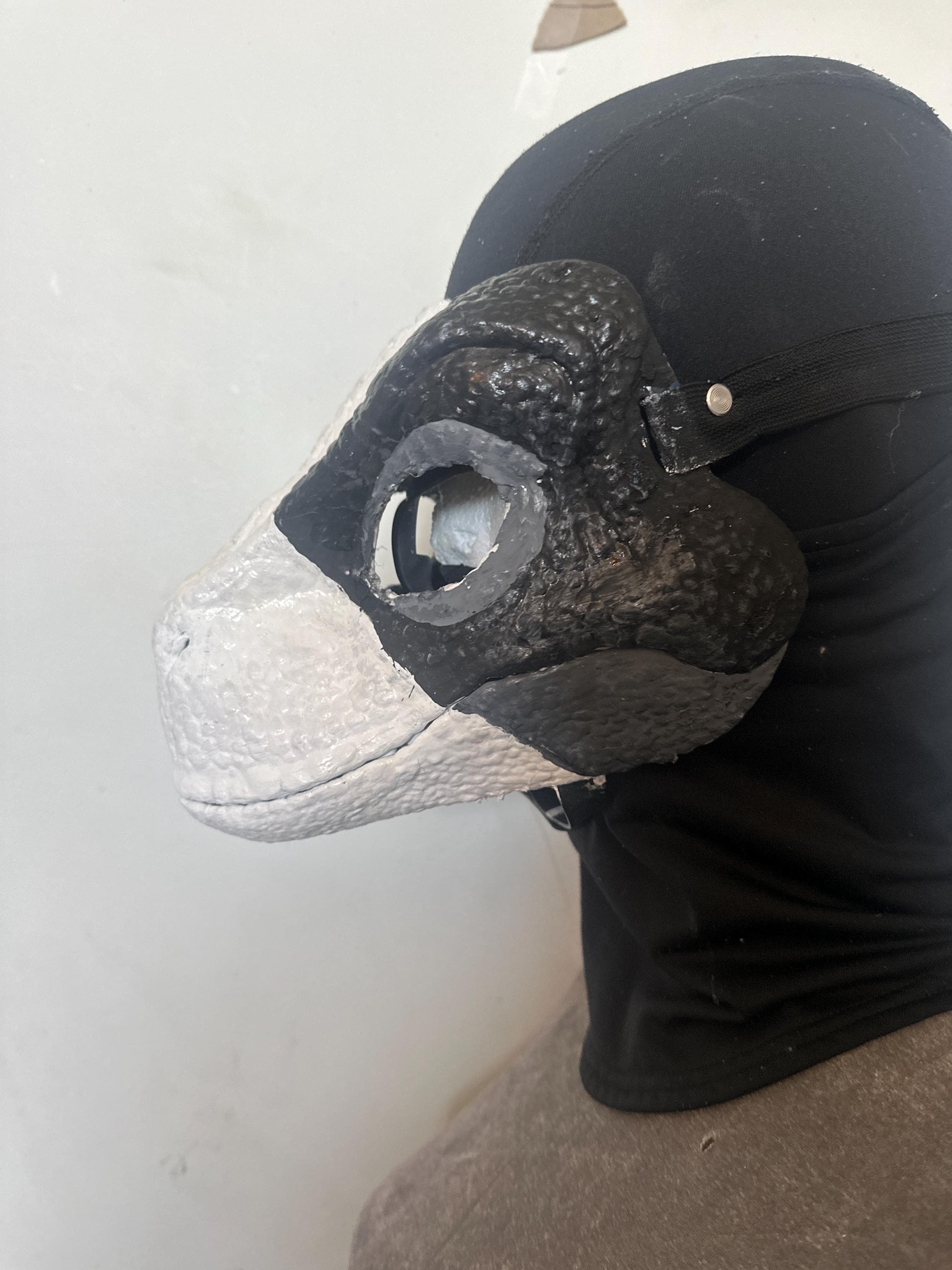 Grey and White Raptor Dino Mask - Etsy