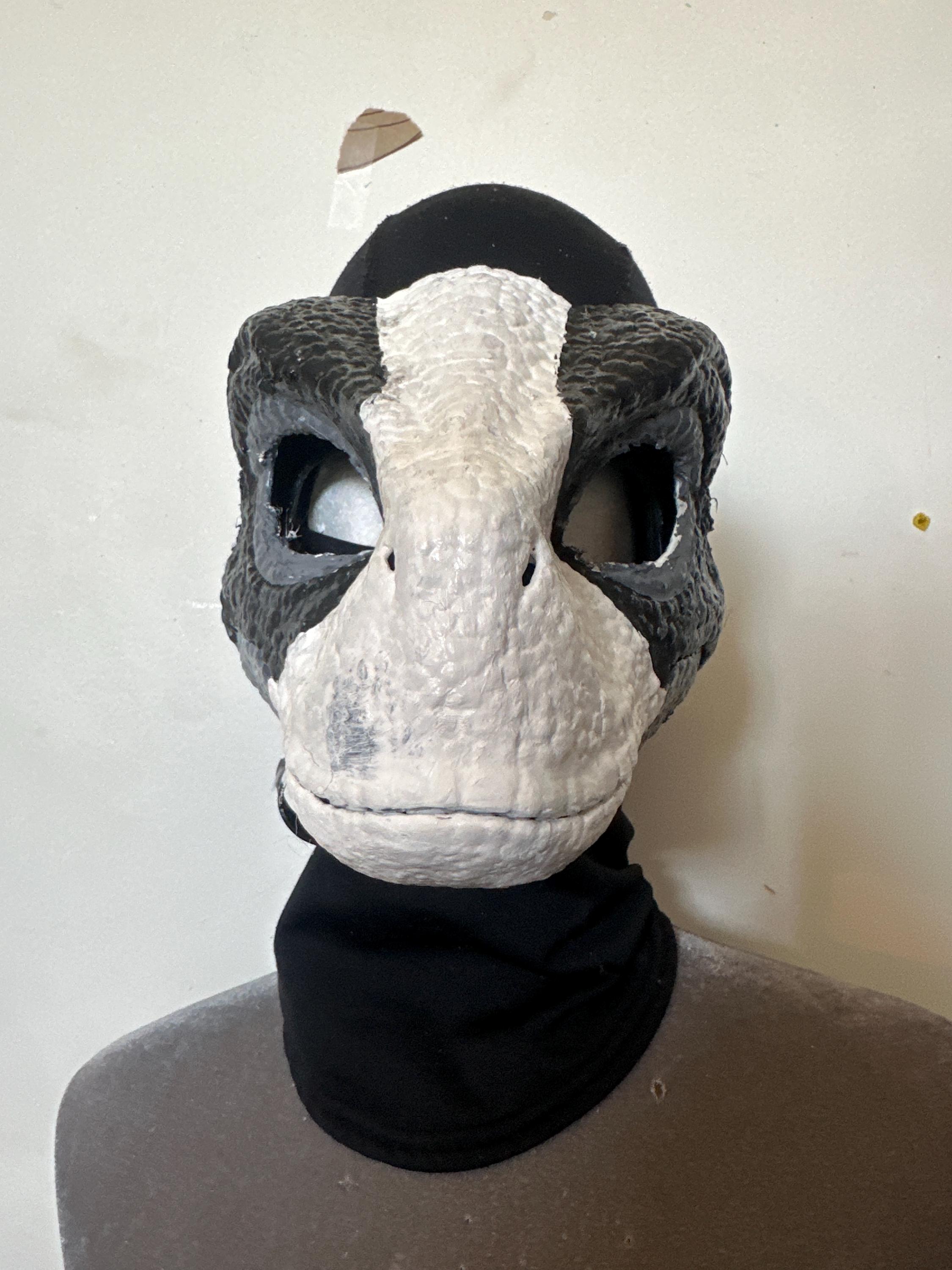 Grey and White Raptor Dino Mask - Etsy