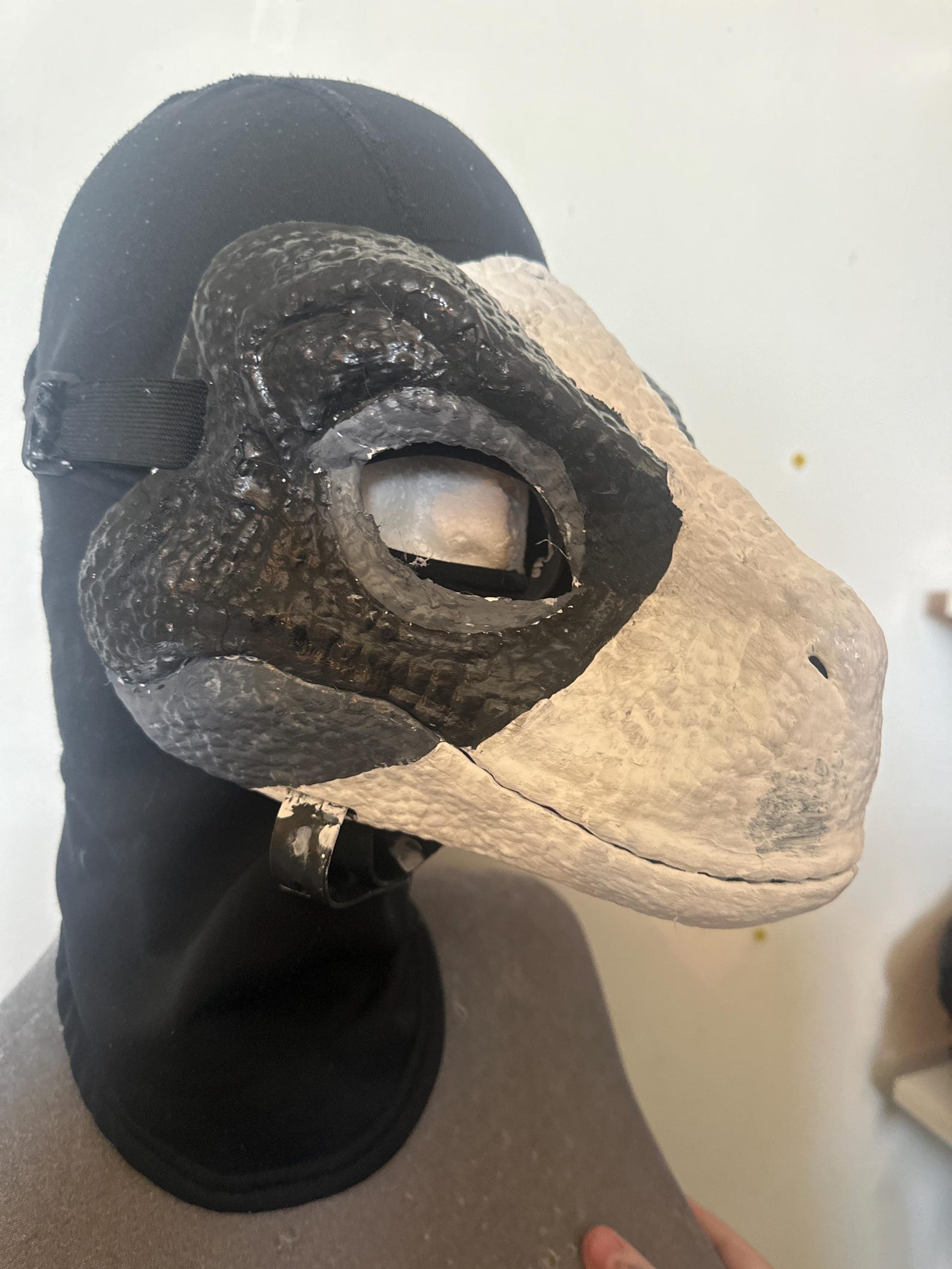 Grey and White Raptor Dino Mask - Etsy