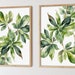 Set of 2 Botanical Leaf Prints, Printable Green Leaves Wall Art, Nature ...