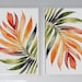 Set of 2 Watercolor Palm Leaf Prints, Tropical Wall Art, Colorful ...