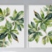 Set of 2 Botanical Leaf Prints, Printable Green Leaves Wall Art, Nature ...