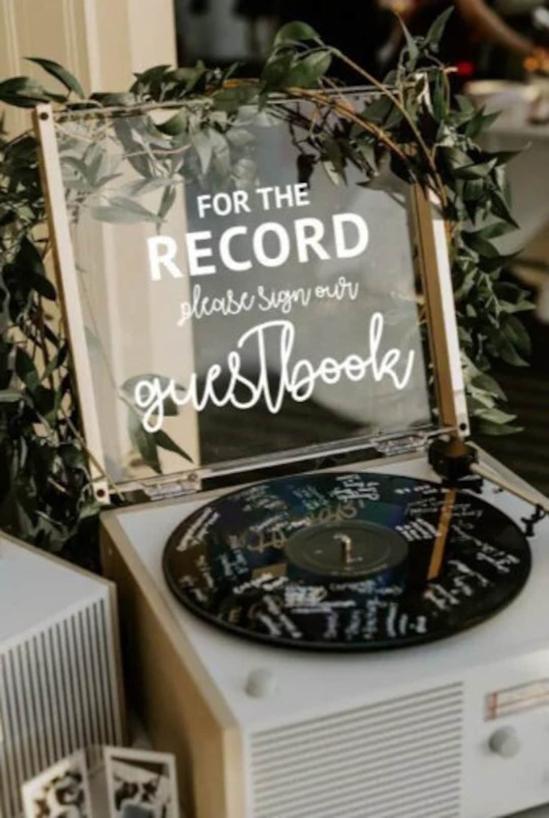 For the Record Please Sign Our Guestbook Decal, Unique Wedding Guest ...