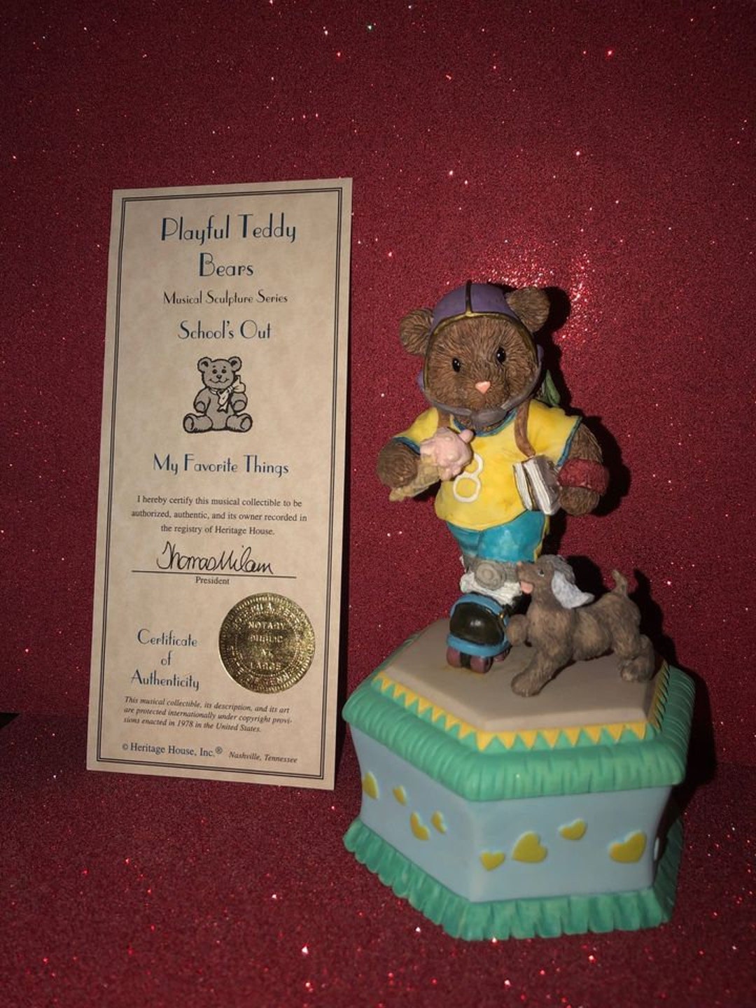 Teddy Bear Music Box Heritage House - Etsy