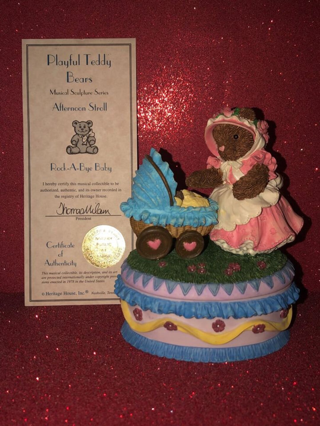 Mommy & Stroller Teddy Bear Music Box - Etsy