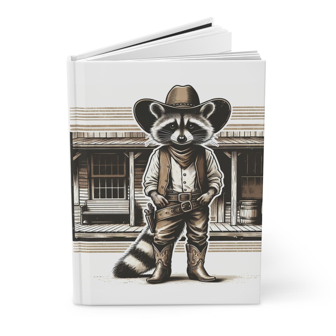 Rustic Cowboy Raccoon Journal, Western Themed Notebook, Western Cowboy ...