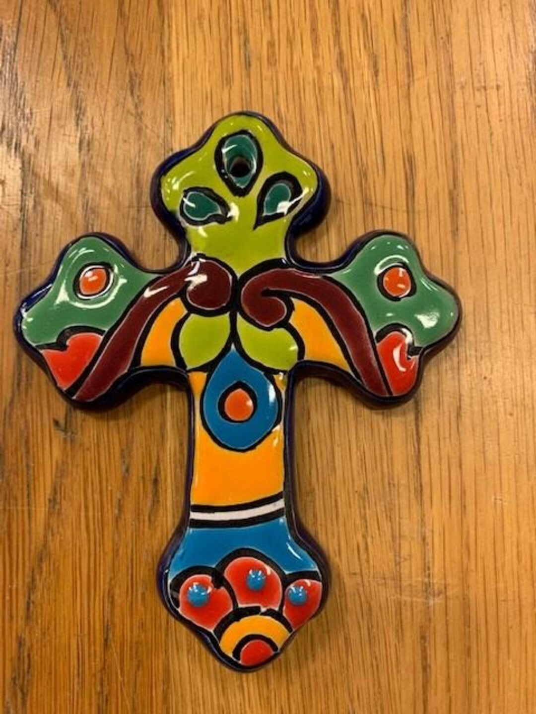 Hand-painted Talavera Cross With Scalloped Edges – Small, 24453 - Etsy