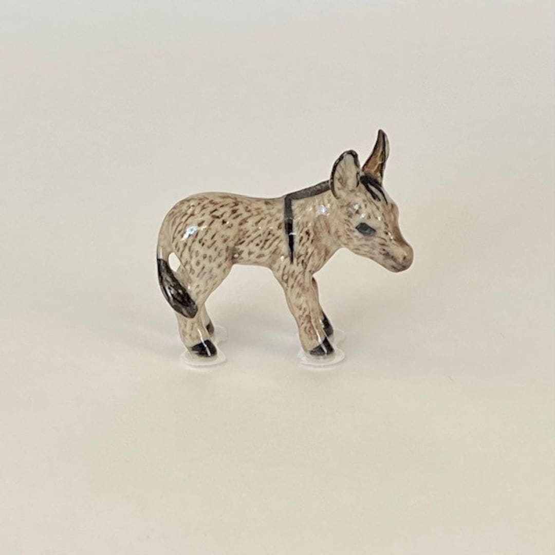Hand-painted Miniature Gray Donkey Burro Mule Ass Porcelain Figurine ...
