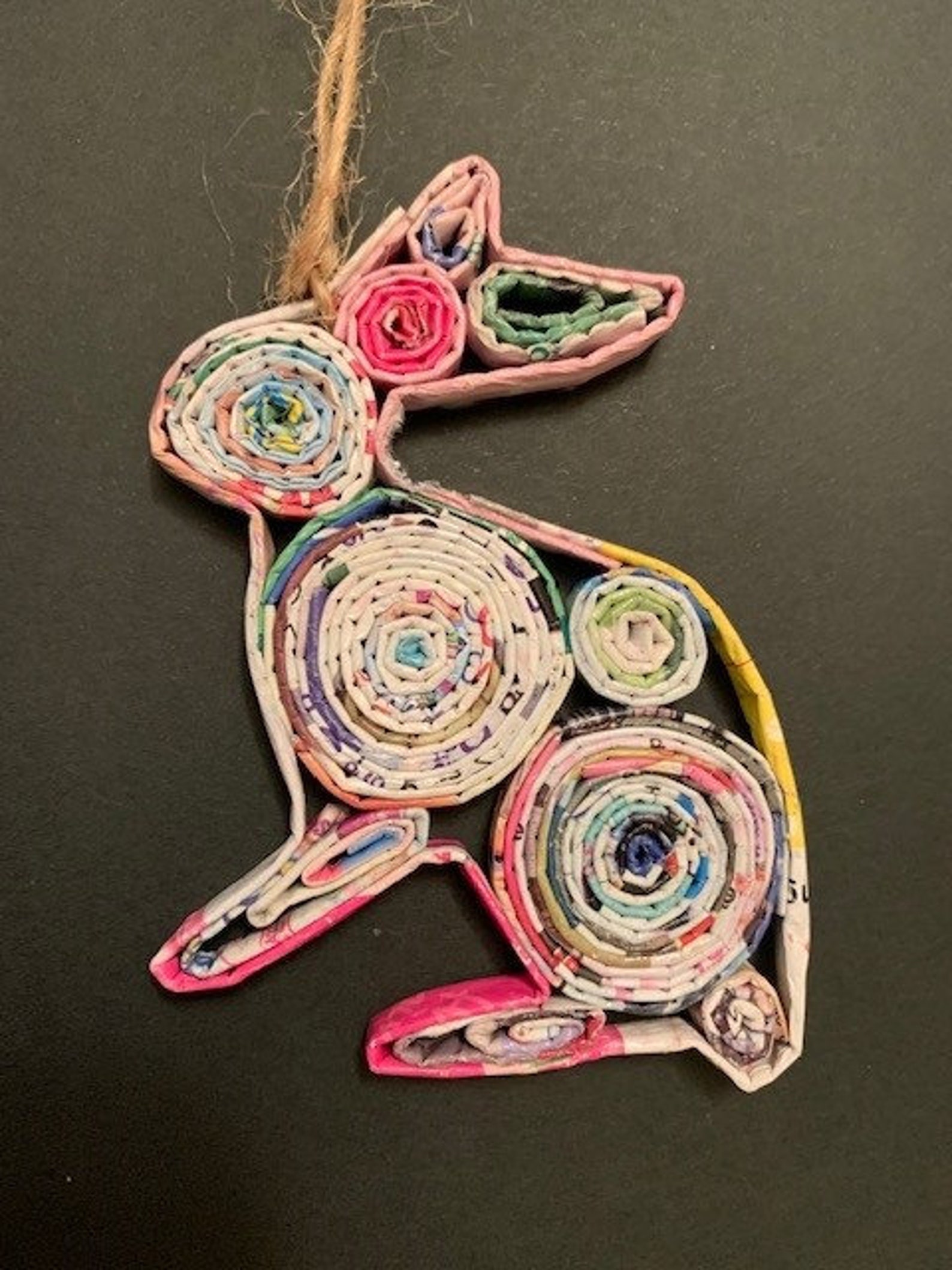 Hand-quilled Recycled Paper Bunny Rabbit Ornament - Etsy