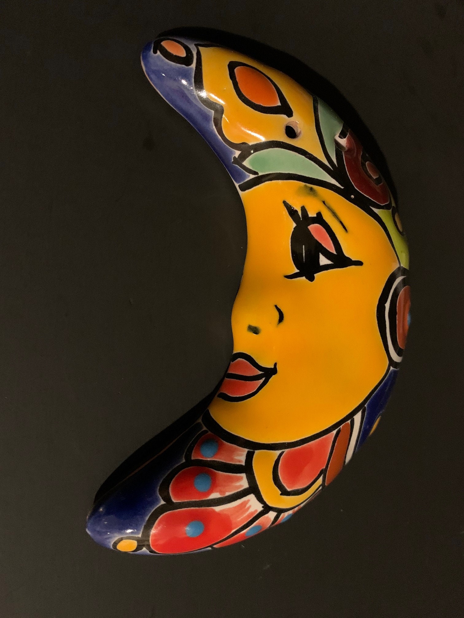 Authentic Talavera Ceramic Moon Indoor/outdoor Wall Art Small - Etsy