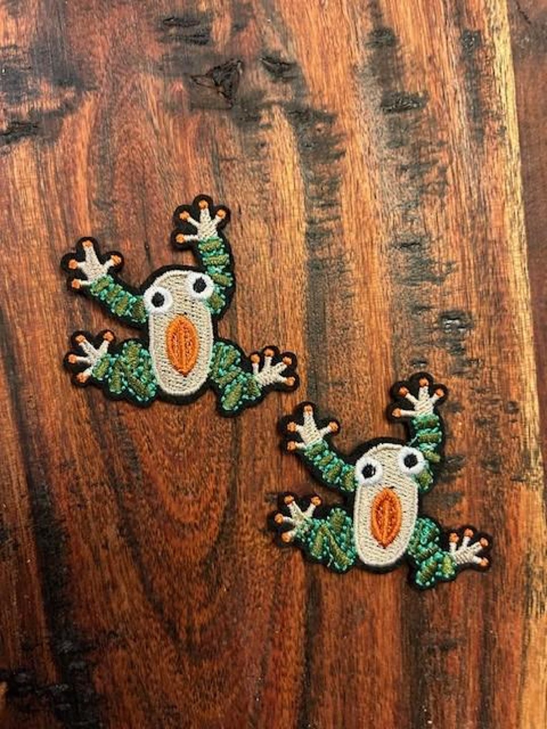 Set/2 Iron-on Embroidered Leaping Frogs Patches Emblems Appliques - Etsy