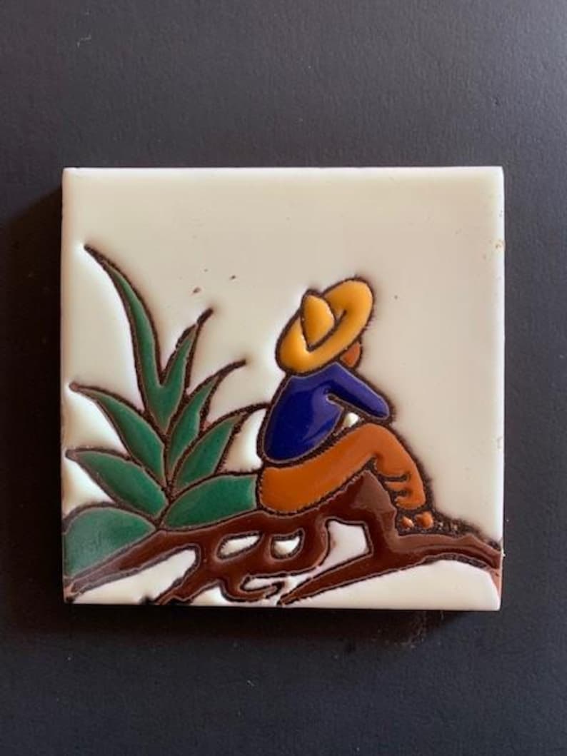 Desert Theme Tile of Siesta With Agave - 25469 - Etsy