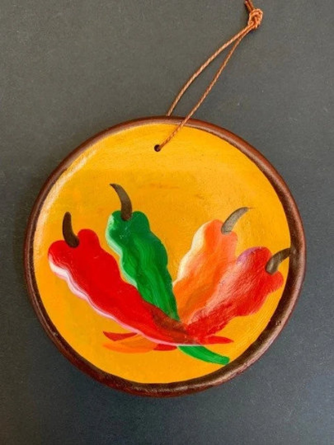 Hand-painted Ceramic Fiesta Chile Plate Ornament - Etsy