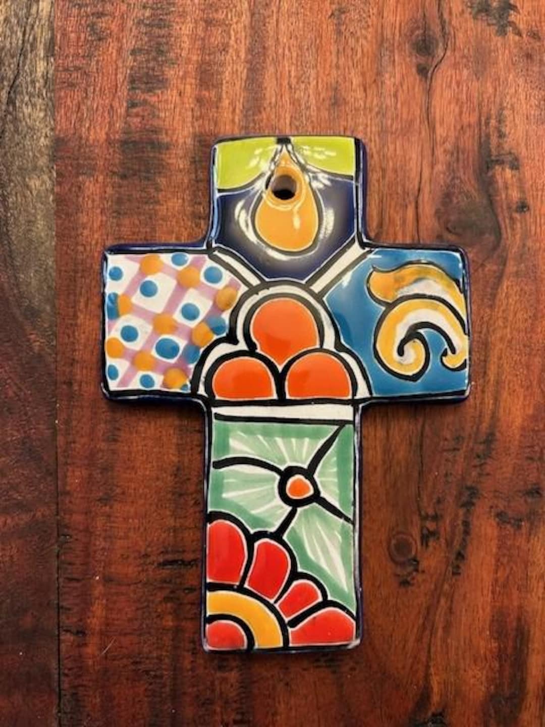 Hand-painted Large Ceramic Indoor/outdoor Talavera Cross 29877 - Etsy