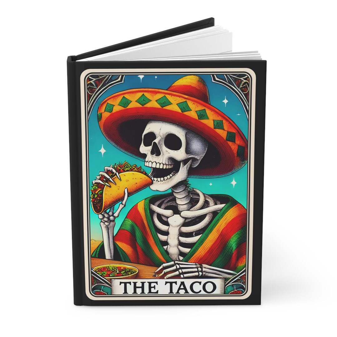 Playful Taco Skeleton Hardcover Journal, Fun Gift for Taco Lovers ...