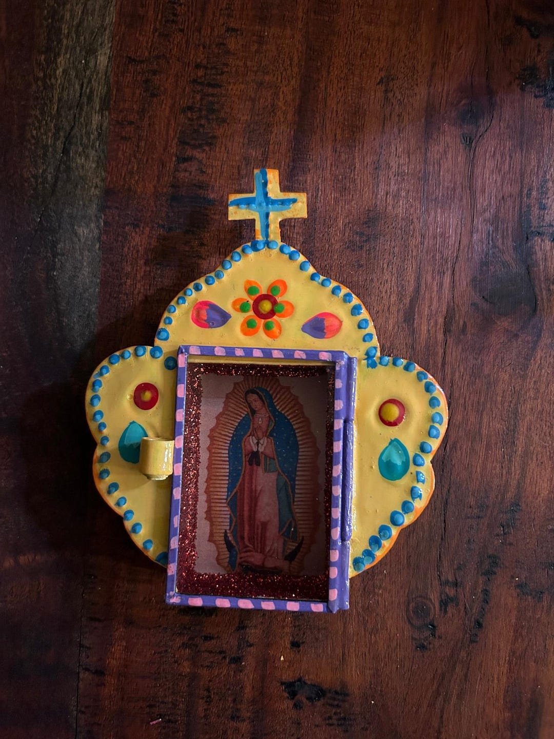 Hand-painted Tin Nicho With Our Lady of Guadalupe Image 30652 - Etsy