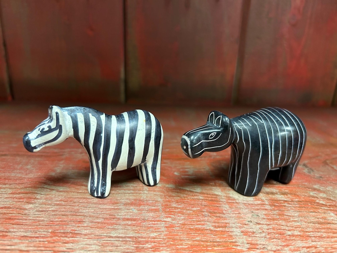 Set/2 Hand-carved Kenyan Soapstone Zebras 29964 - Etsy
