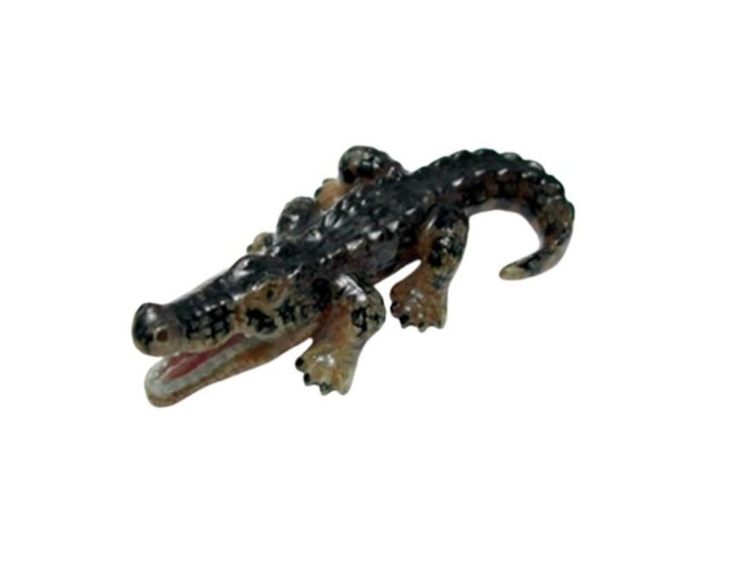 Miniature Hand-painted Porcelain American Alligator for Dollhouse ...