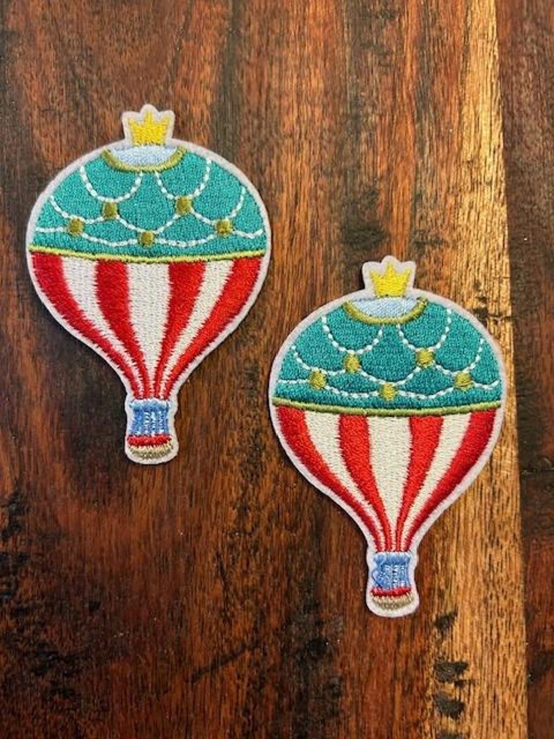 Set/2 Iron-on Embroidered Hot Air Balloon Patches Emblems Applique - Etsy