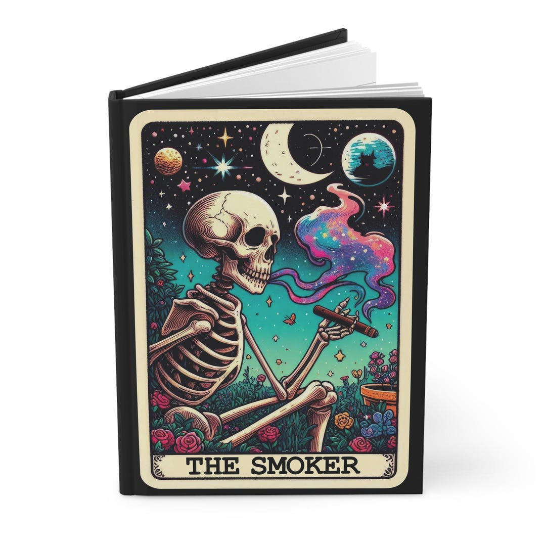 Fun Day of the Dead-inspired "the Smoker," Cigar Smoker Gift, Hardcover ...