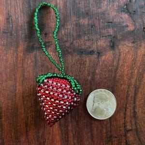 Hand-beaded Strawberry Ornament 28913 - Etsy