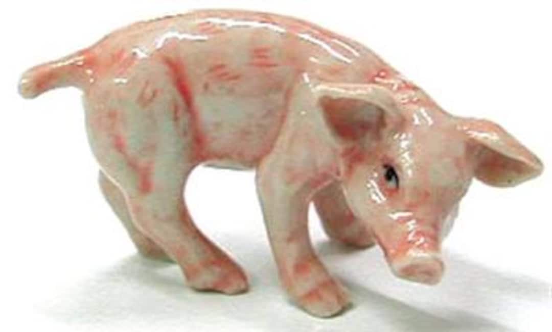 Miniature Hand-painted Porcelain Piglet for Dollhouse, Diorama, Game ...