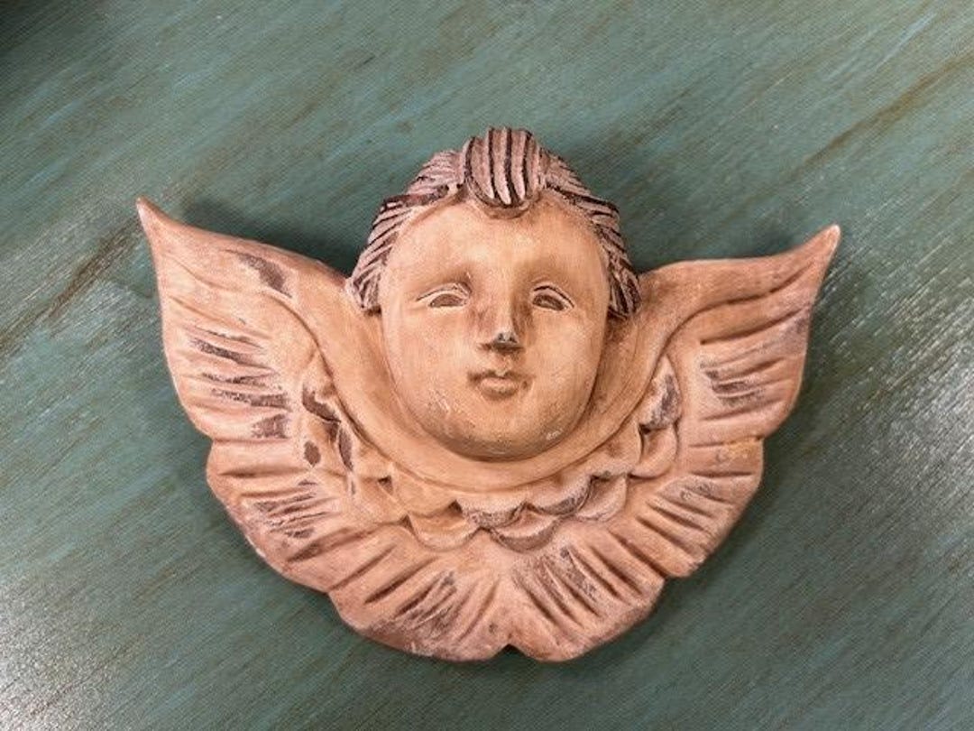 Hand-carved Vintage Wood “putti” Angel With Wings – 29299 - Etsy