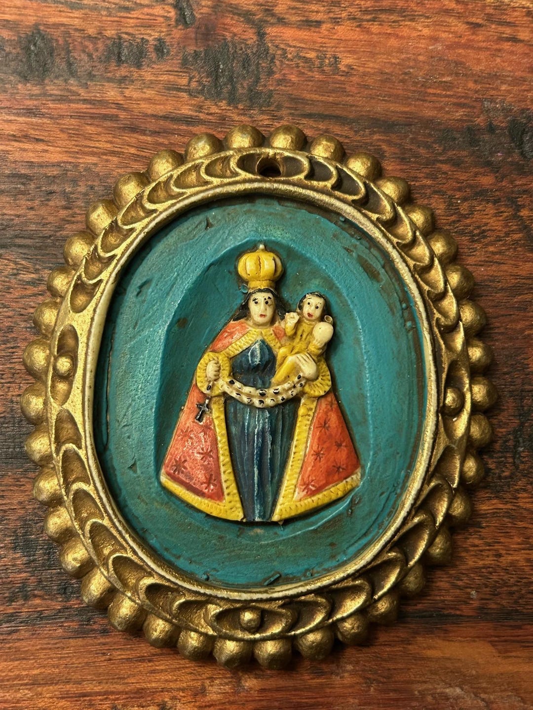 Vintage Cuzco Peruvian Religious Wall Retablo Tableau of Our Lady of ...