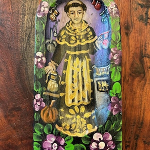 Hand Carved/painted Retablo of San Pasqual, Patron Saint of Cooks ...