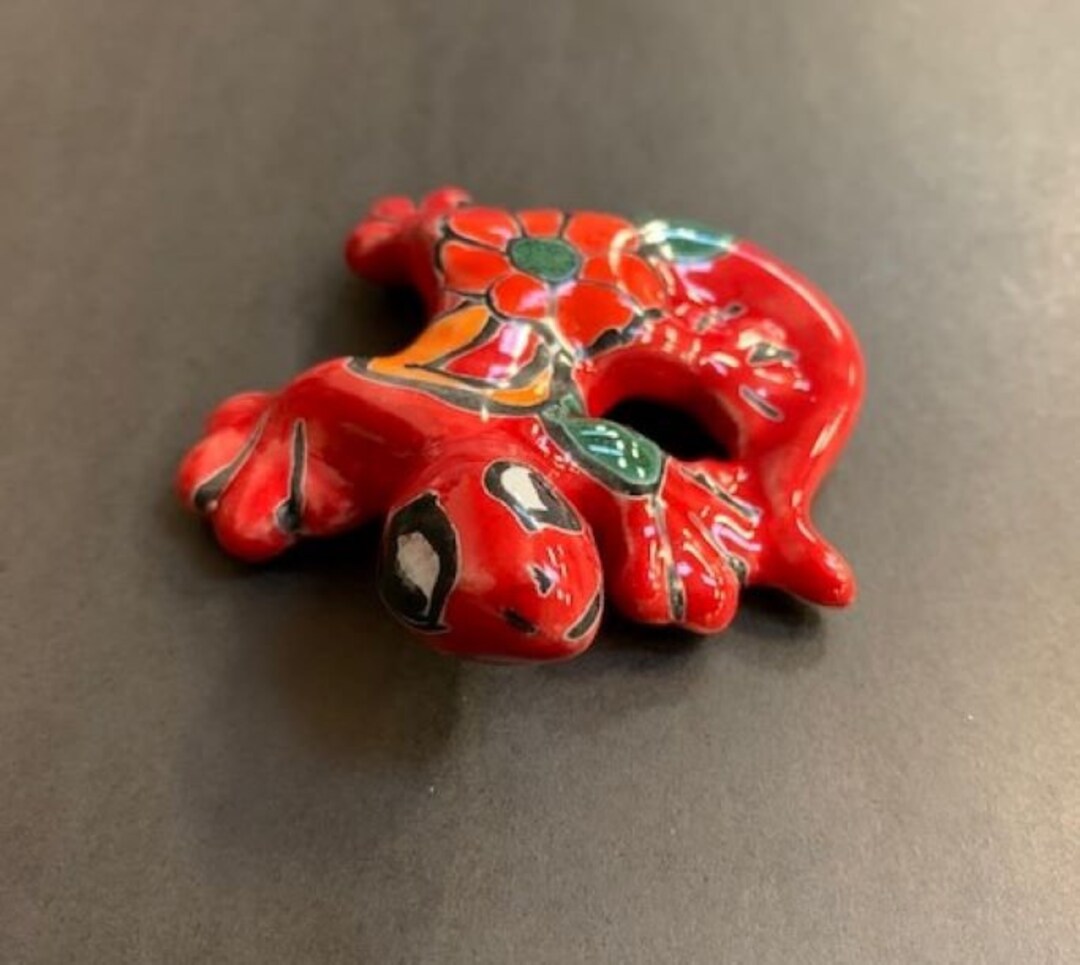 Authentic Talavera Mini Salamander Lizard Red 26805 - Etsy