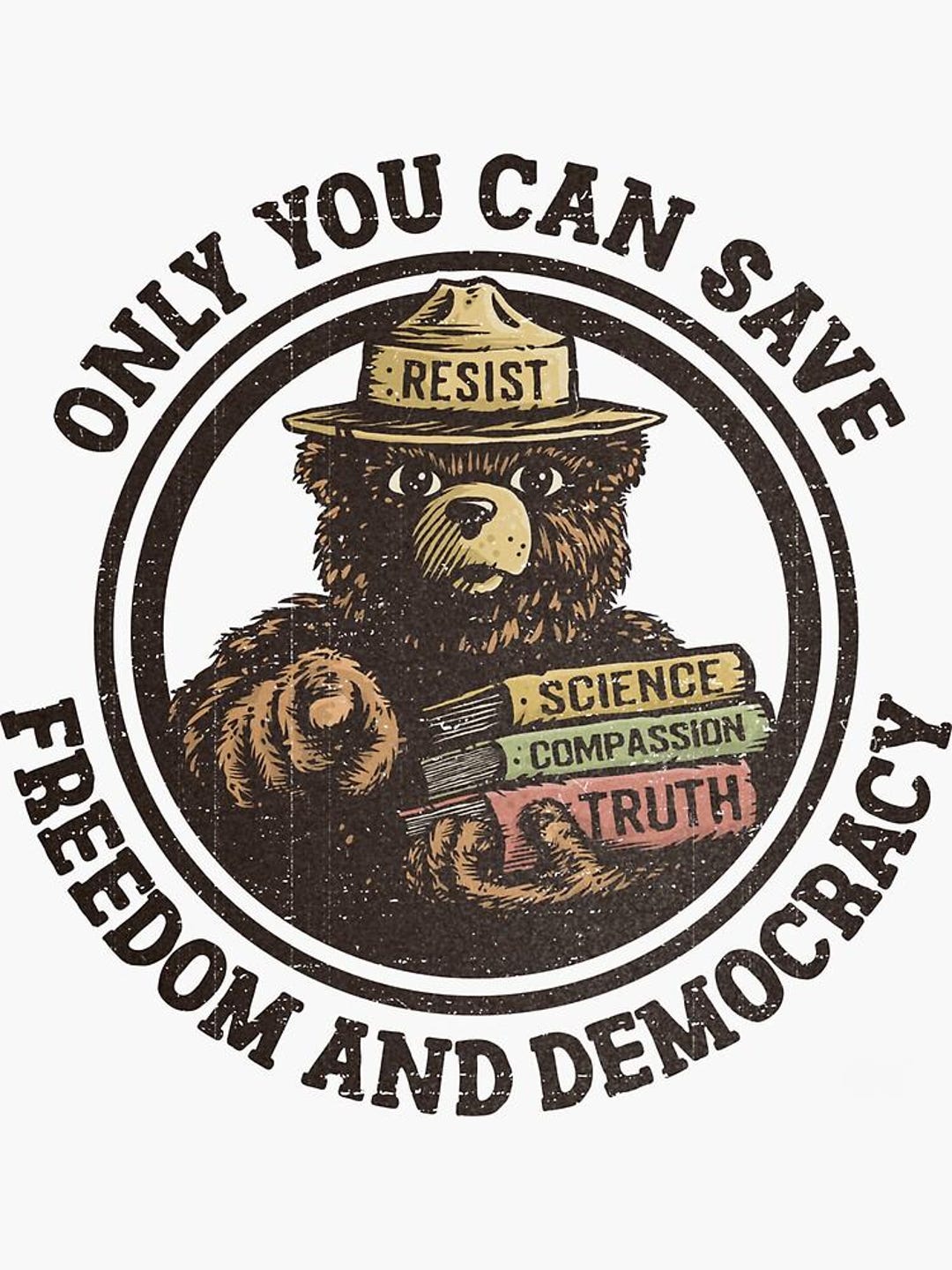 XL Vinyl Decal Withy “only You Can Save Freedom and Democracy” 31298 - Etsy