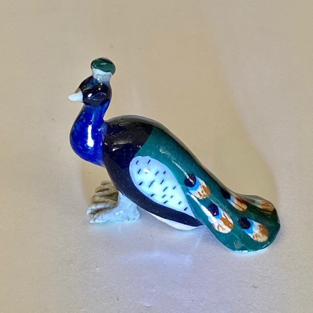 Hand-painted Miniature Porcelain Peacock Figurine – 26811 - Etsy