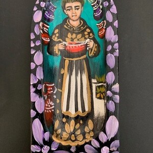 Hand Carved/painted Retablo of San Pasqual, Patron Saint of Cooks ...