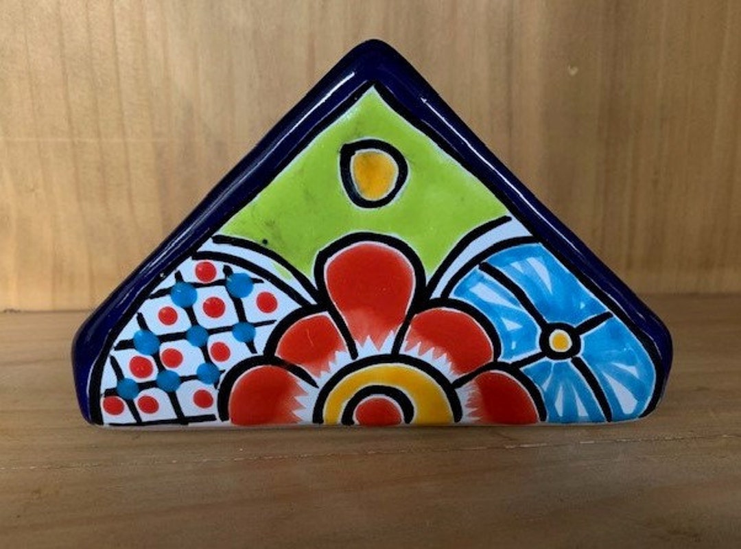 Authentic Hand-painted Talavera Napkin Holder – Cobalt Blue - Etsy