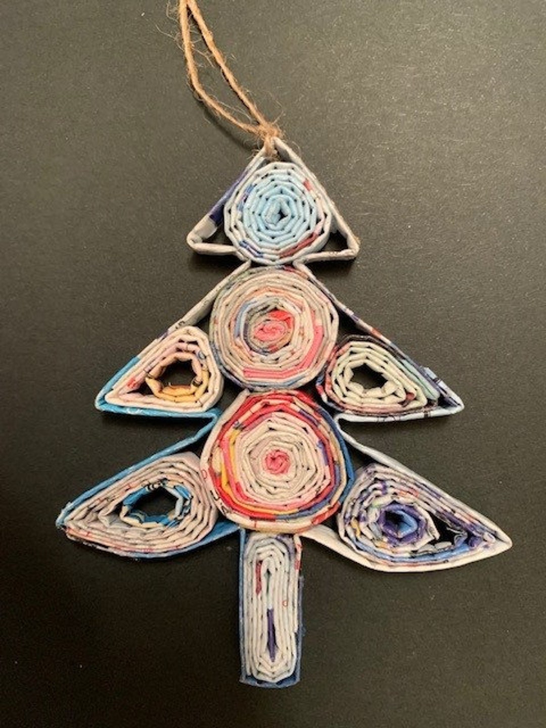Hand-quilled Recycled Paper Pine Tree Ornament - Etsy