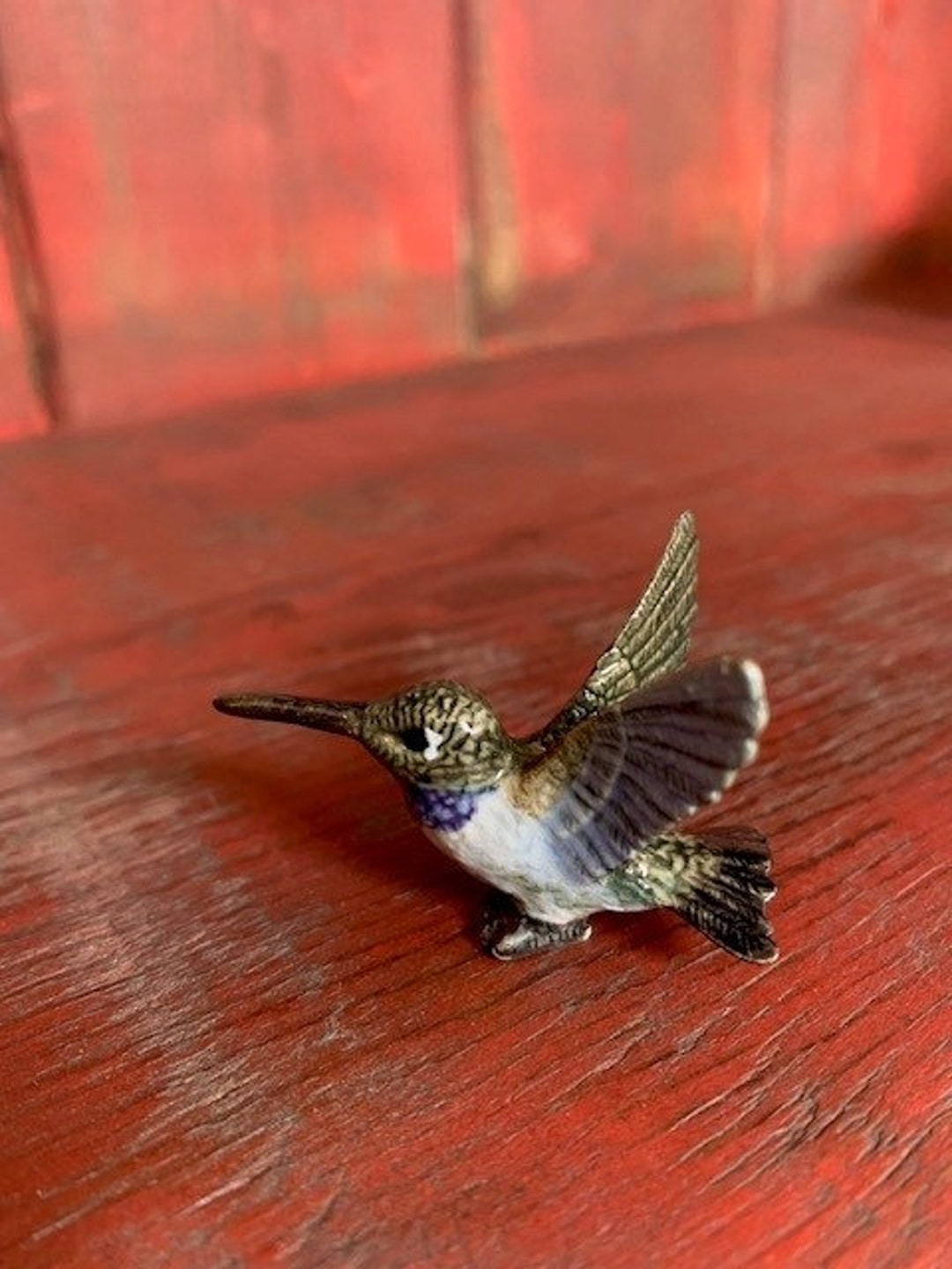 Miniature Hand-painted Porcelain Black Chinned Hummingbird 28352 - Etsy