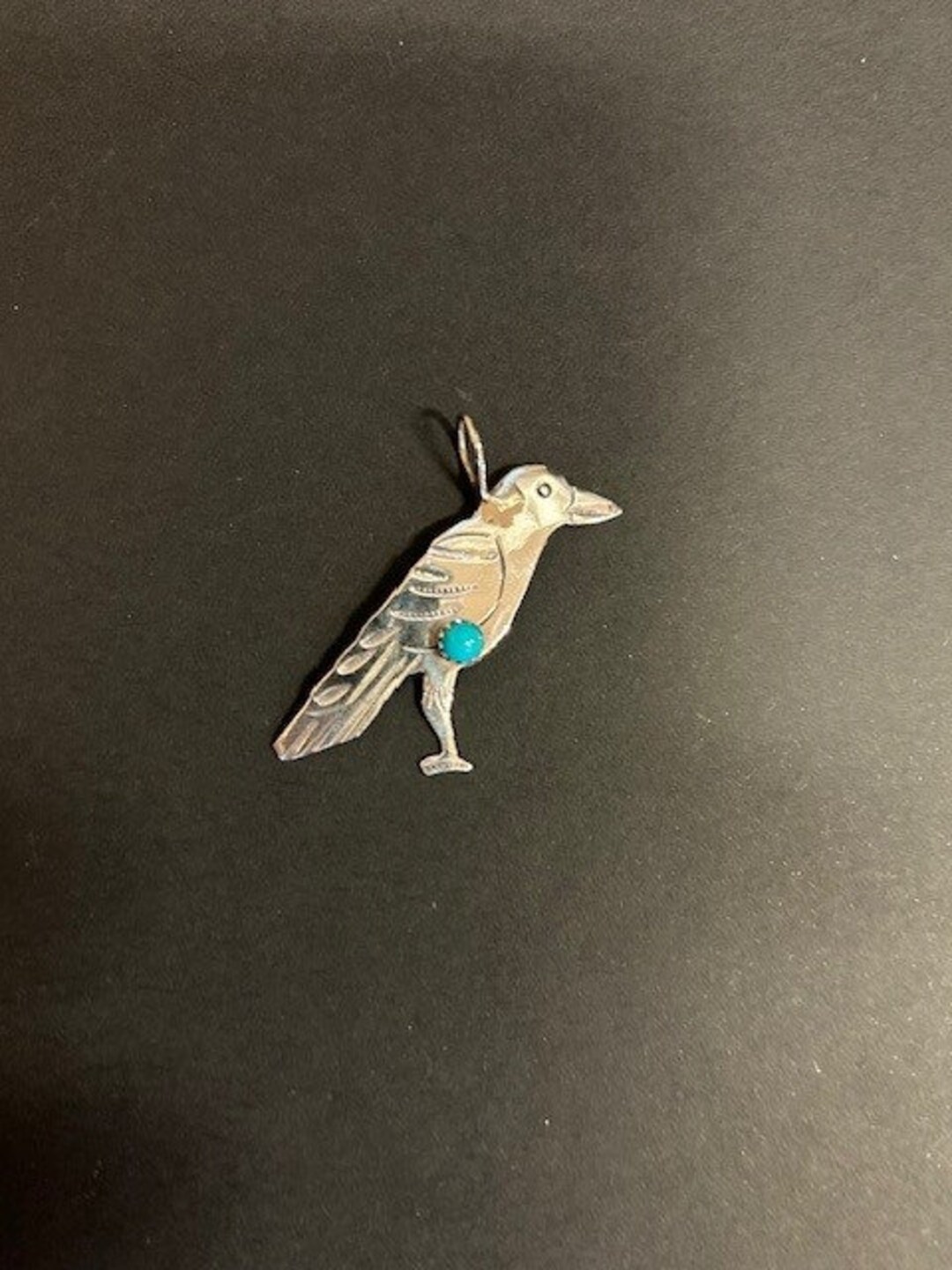 Navajo-crafted Sterling Silver Raven Pendant With Sleeping Beauty ...