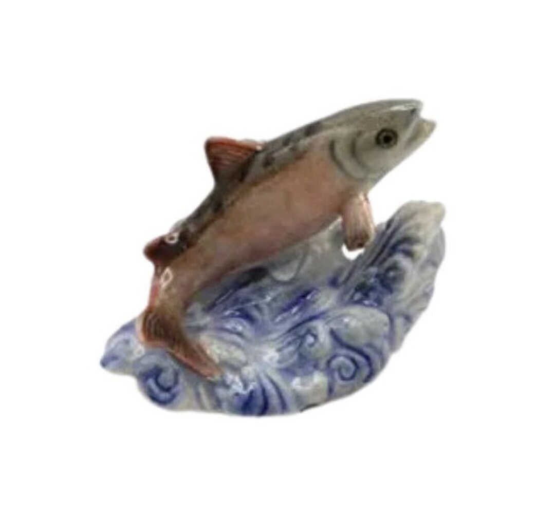 Hand-painted Miniature Porcelain Salmon Fish Figurine 27084 - Etsy