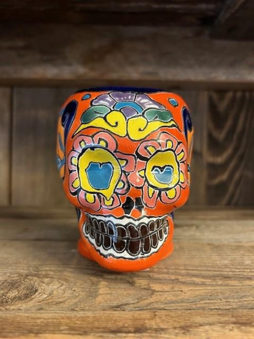 Authentic Hand-painted Talavera Sugar Skull Day of the Dead Calavera ...