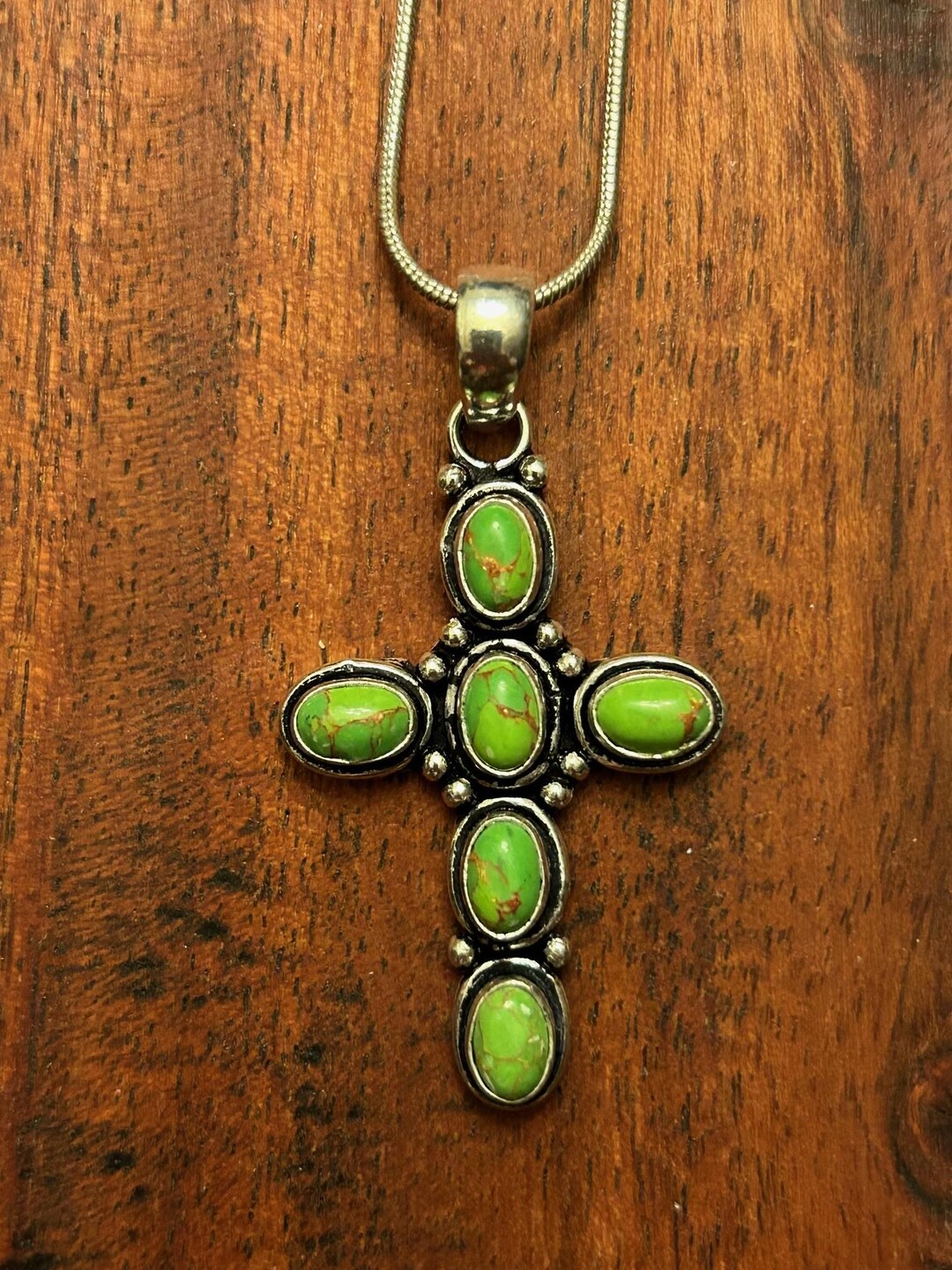 Rare Gaspeite and Sterling Silver Cross Pendant Necklace 30366 - Etsy