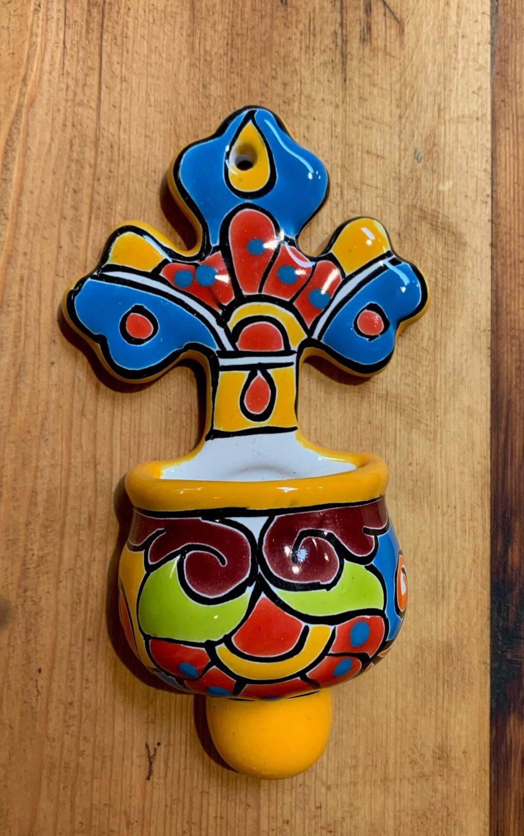 Authentic Hand-painted Talavera Small Holy Water Font – 23420 - Etsy
