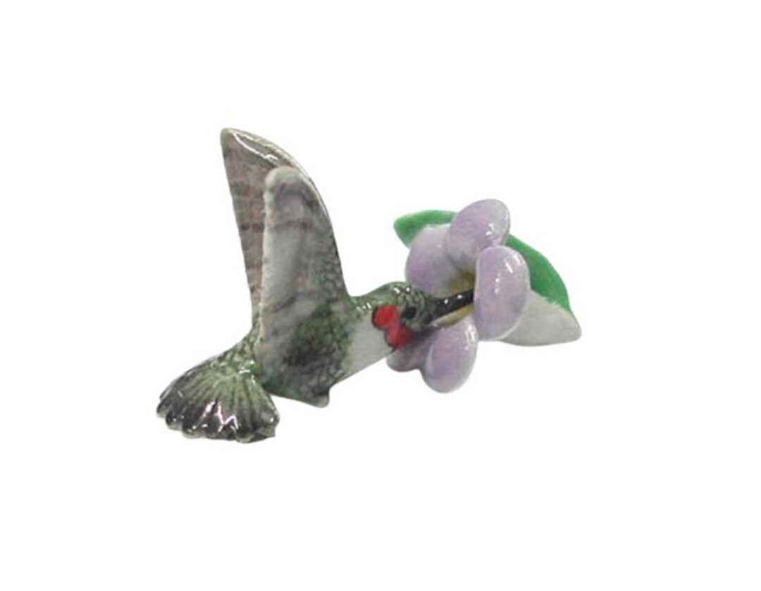Hand-painted Miniature Porcelain Hummingbird on Flower 28734 - Etsy