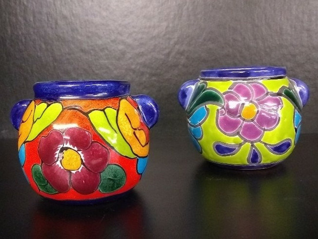 Authentic Talavera Ceramic Mini Pot or Planter - Single Pot, Small - Etsy