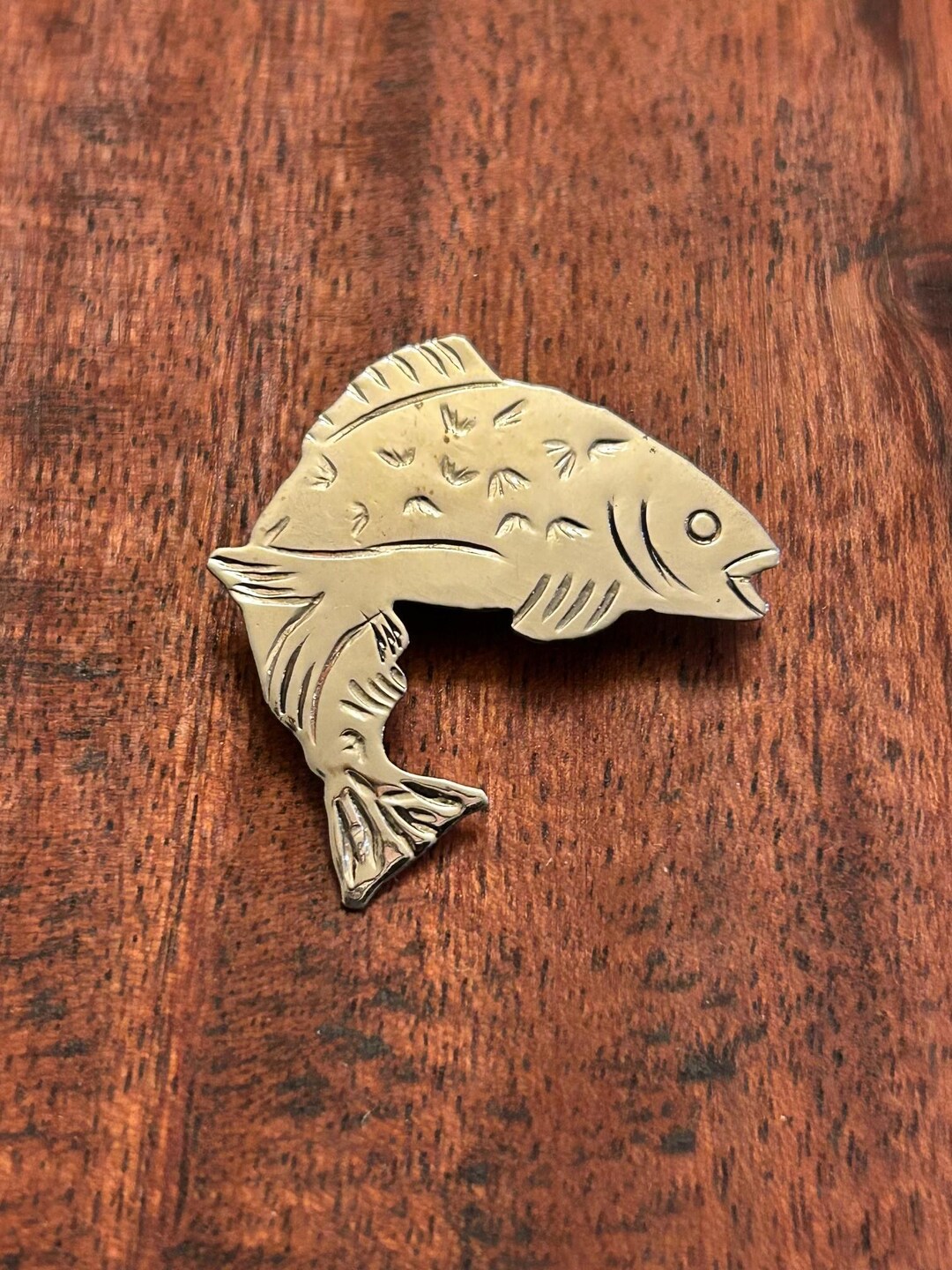 Navajo-crafted Alpaca Silver Leaping Fish Pin 29465 - Etsy