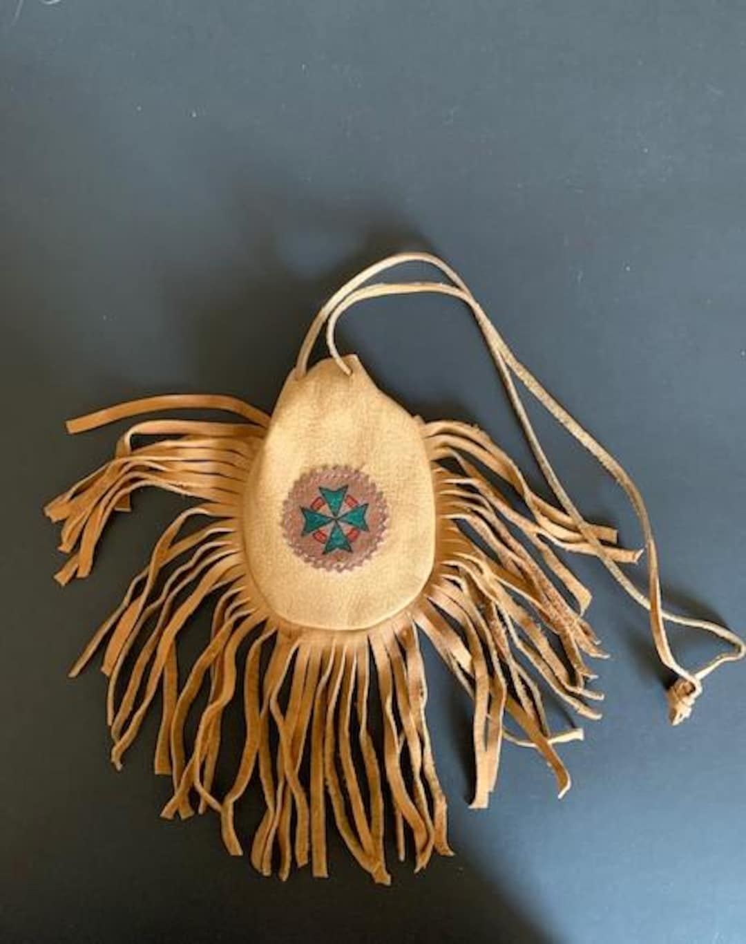 XL Leather “medicine Bag” Neck Pouch With Fringe 29320 - Etsy