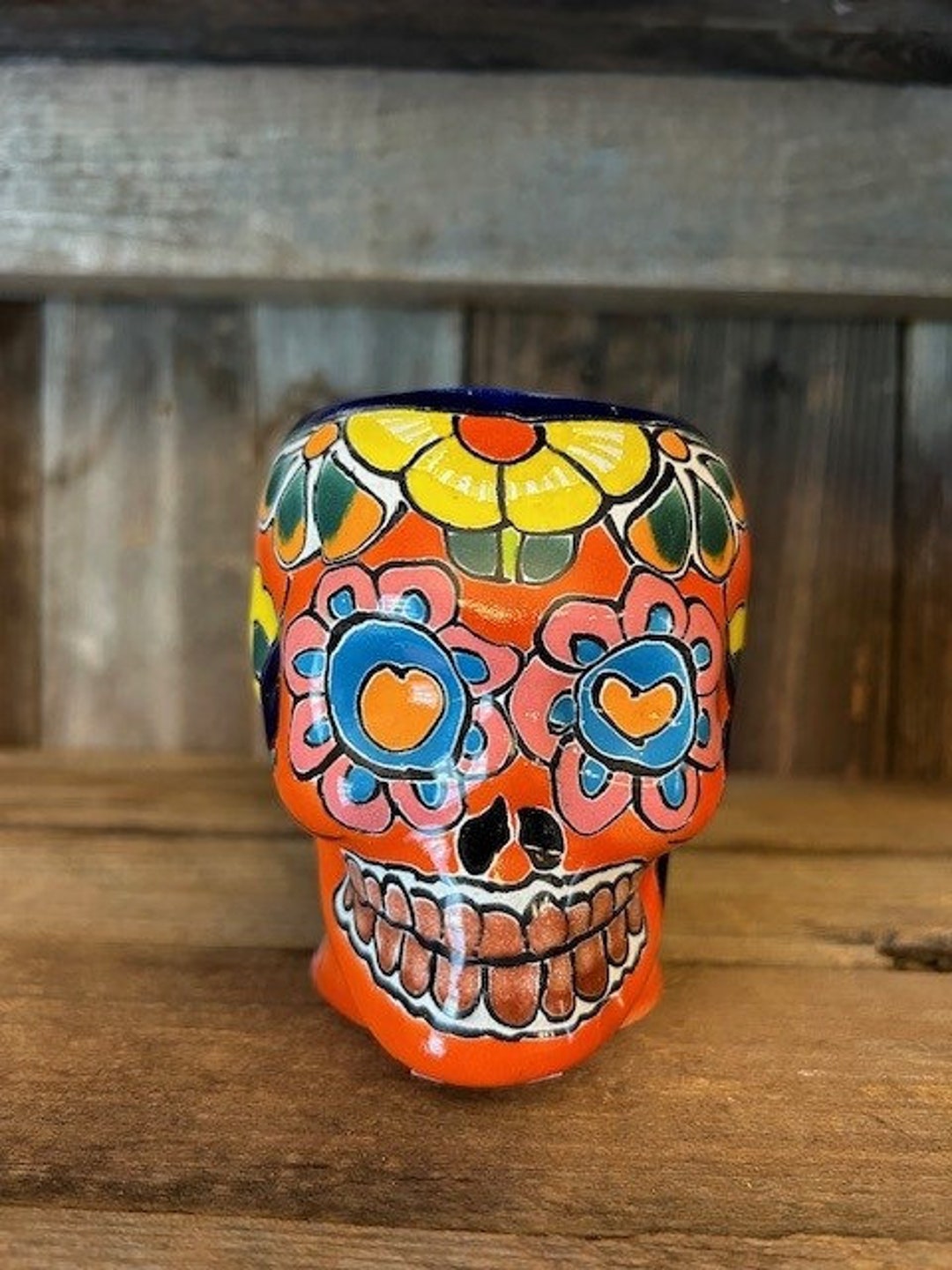 Authentic Hand-painted Talavera Sugar Skull Day of the Dead Calavera ...