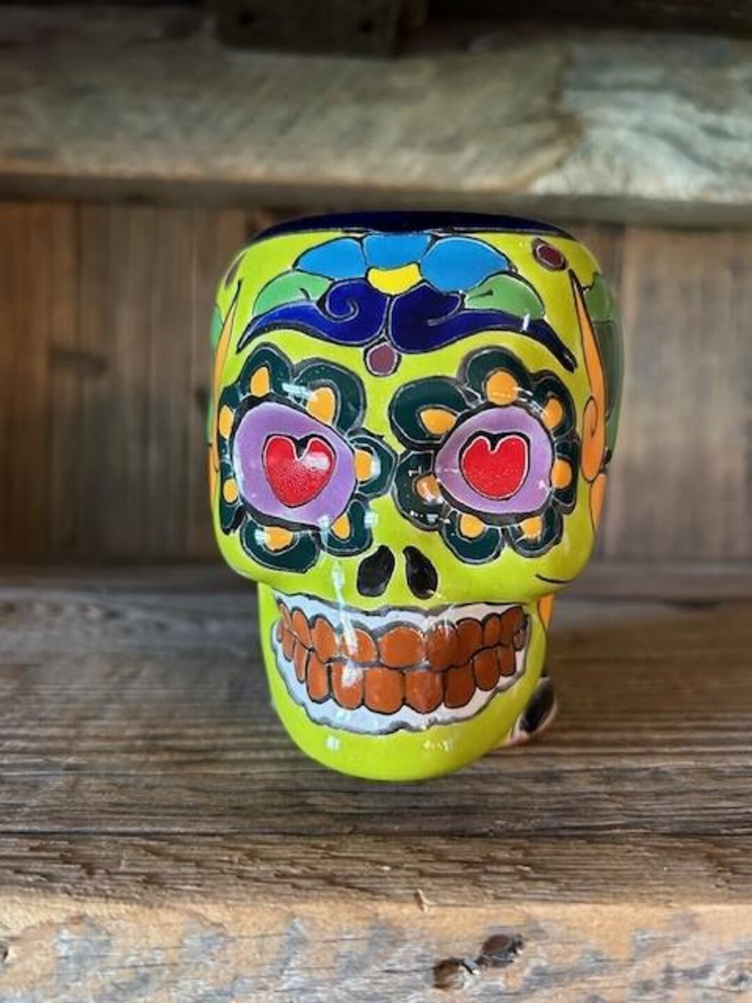 Authentic Hand-painted Talavera Sugar Skull Day of the Dead Calavera ...
