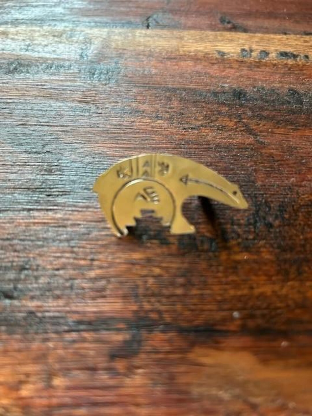 Navajo-crafted Pin of Bear With Heartline in Alpaca Silver 28613 - Etsy