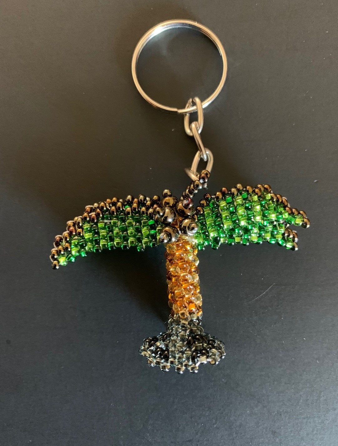 Hand-beaded Palm Tree Key Ring Zipper Pull Purse Fob 28544 - Etsy