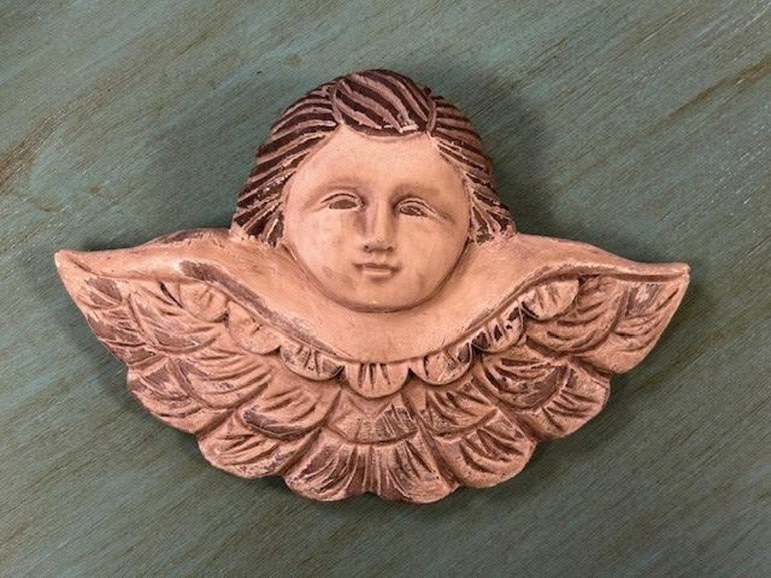 Hand-carved Vintage Wood putti Angel With Wings 29298 - Etsy